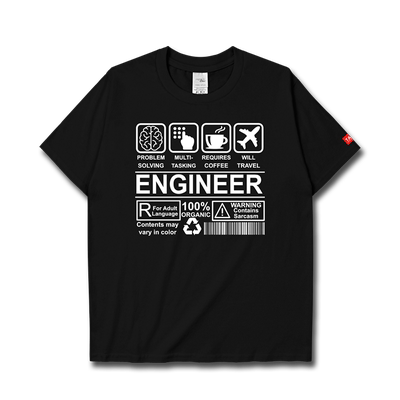 工程师日常说明英文字母短袖T恤