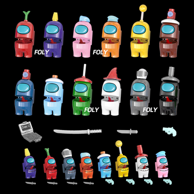 新款太空狼人杀玩具国产益智积木益智拼装人仔儿童玩具男孩子游戏