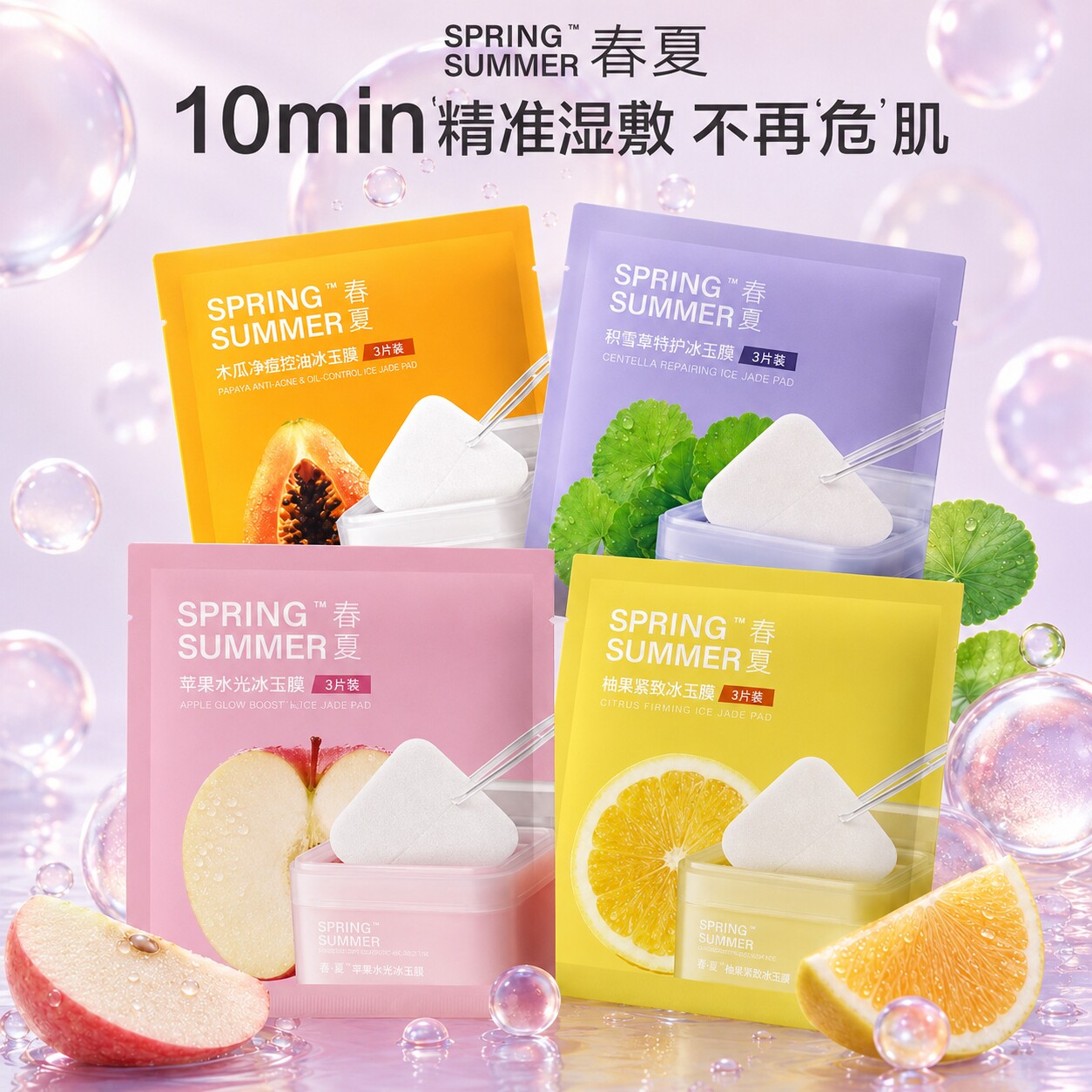 春夏积雪草湿敷棉片舒缓修护紧致妆前精华补水敏肌可用