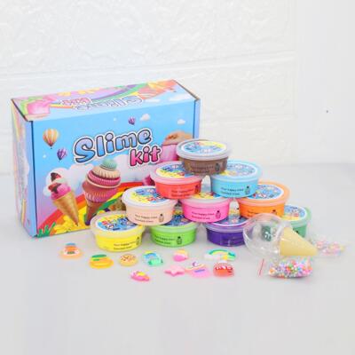 10pcs水果史莱姆 黄油泥套装 棉花泥黄油泥彩泥DIY kit套装slime