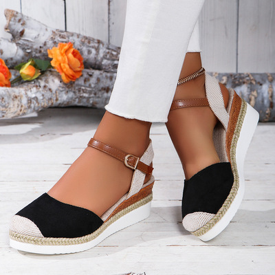 New plus size women's sandals summer wedge heel casual women