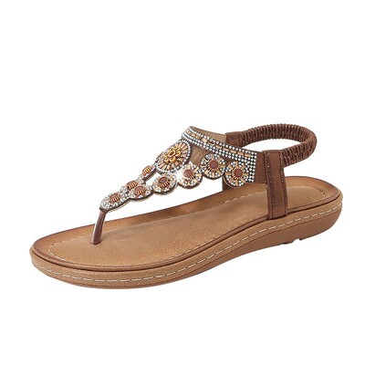 Roman sandals plus size flat bottomed Bohemian women's shoes