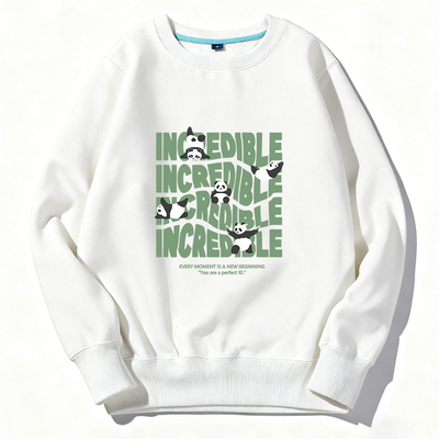 中国风潮牌熊猫印花圆领卫衣男女款2026新款潮流百搭学生情侣上衣