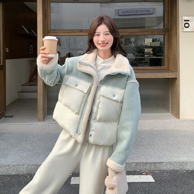 现货    皮毛一体拼接羽绒服2C115-2237-P225-K328