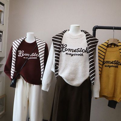 比正2025秋冬新韩版时尚字母显瘦