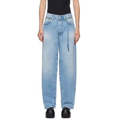 瑞典当红男女同款 洗水破洞直筒牛仔裤 配腰带we shi today D16