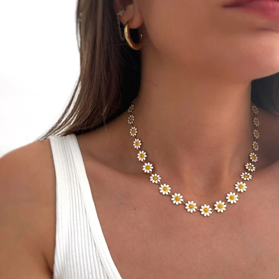 Fashion daisy necklace - Women's gift jewelry跨境女项链手链