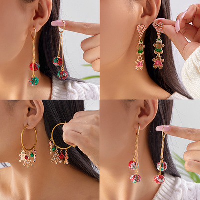 Christmas atmosphere tassel earrings and ear rings圣诞节耳环