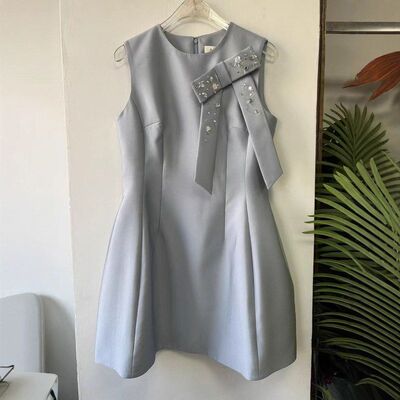 气质千金蝴蝶结无袖背心连衣裙