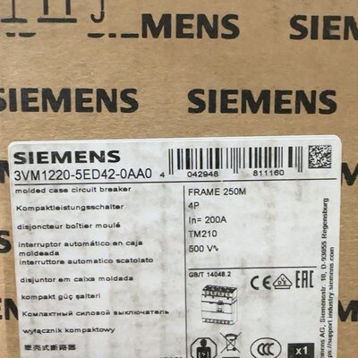 询价西门子塑壳断路器 3VM1220-5ED42-0AA0 全