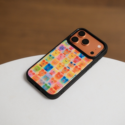 小众复古软熊格纹磨砂神甲壳磁吸手机壳苹果iPhone17promax手机壳16pro黑框软边15手机壳14pro全包16亚克力