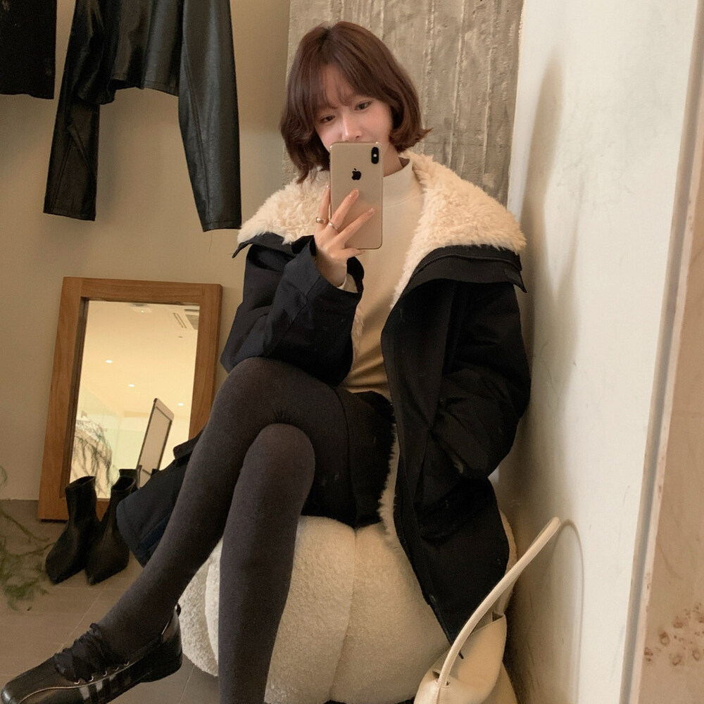 尺寸已更新 美式复古宽松羊羔毛加厚保暖派克服短外套大衣