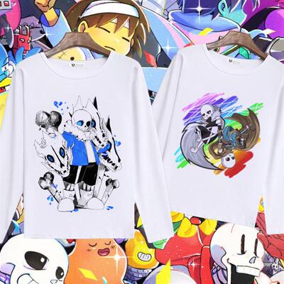 undertale传说之下t恤骷髅兄弟男女周边长袖衣服sans游戏上衣秋装