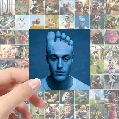 120张免裁剪意味不明的图片小众个性创意贴纸装饰手机壳DIY贴画