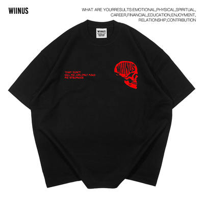 骷髅头印花短袖T恤男女同款