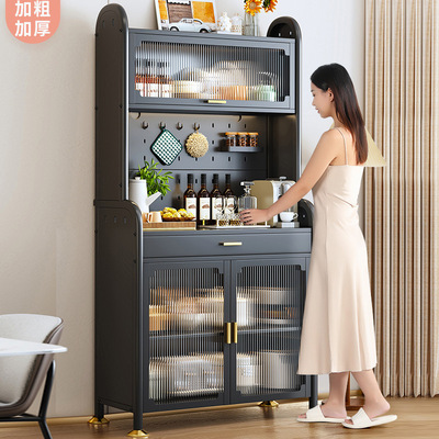 Carbon Steel Kitchen shelving Cabinet with Drawers Oven Micr