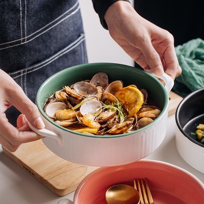 Japanese ear soup plate pan ceramic tableware for FanPan ove