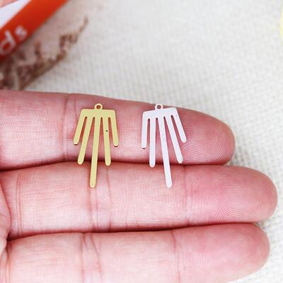 1pcs亚马逊时尚 棕榈几何叶子吊坠DIY饰品配件