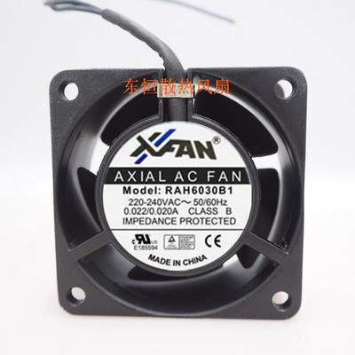 全新原装XFAN RAH6030B1 220-240V 0.022/0.020A 6030散热风扇6cm