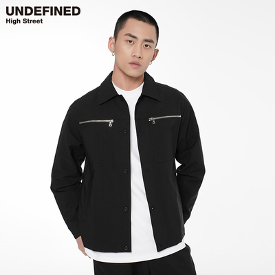 NO.9OFFICE方领长袖潮拉链衬衫