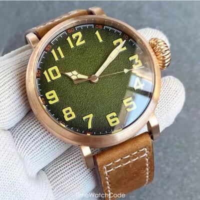 青铜大飞机械手表男士NH35 PT5000 二战复古实心铜表47mm潜水腕表