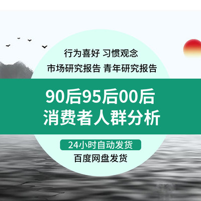 90后95后青年消费者人群分析市场研究调查报告行为喜好习惯观念