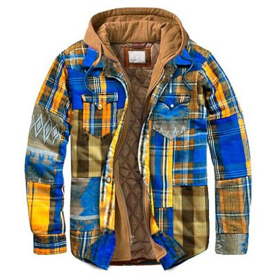 Two fake men's plaid jackets for autumn and winter
