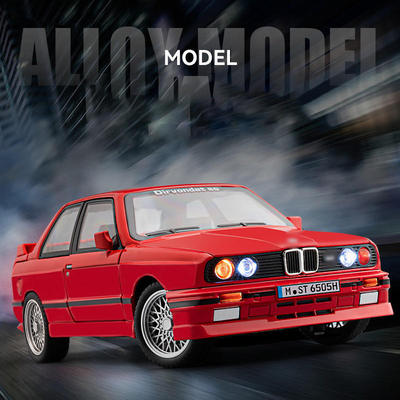 新款车致1:24 保马M3 E30 经典男孩声光车玩具仿真合金车模型收藏