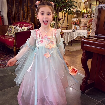 女童夏季新中式刺绣汉服裙