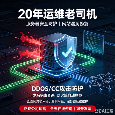 网站服务器安全防护 大厂运维DDoS CC防御漏洞检测修复清除木马