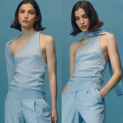 【清货折S】Christopher Esber 不对称两穿针织衫单肩斜领设计感