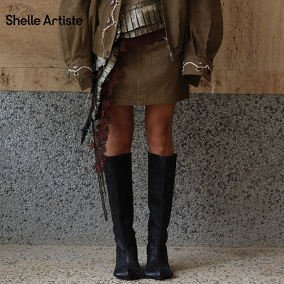 ShelleArtiste 26春季新款气质复古松弛随性微醺吧绣花半裙