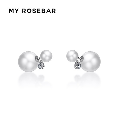 My Rosebar 官方店 设计师品牌 Phantasy高级925纯银珍珠简约耳环