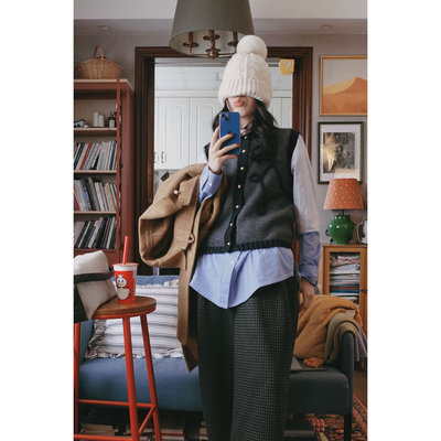 【新品】palavas河岸对影马甲撞色羊毛马甲叠穿针织背心原创设计