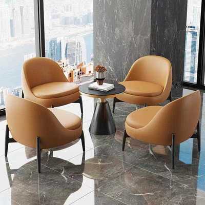 新款直销轻奢单人沙发椅售楼处洽谈桌椅组合现代商务休闲接待会客