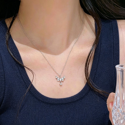 不致敏高保色显白天使翅膀锁骨链