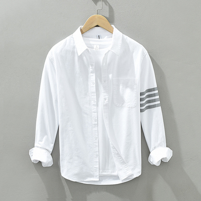 衣服纯棉织带情侣装衬衫