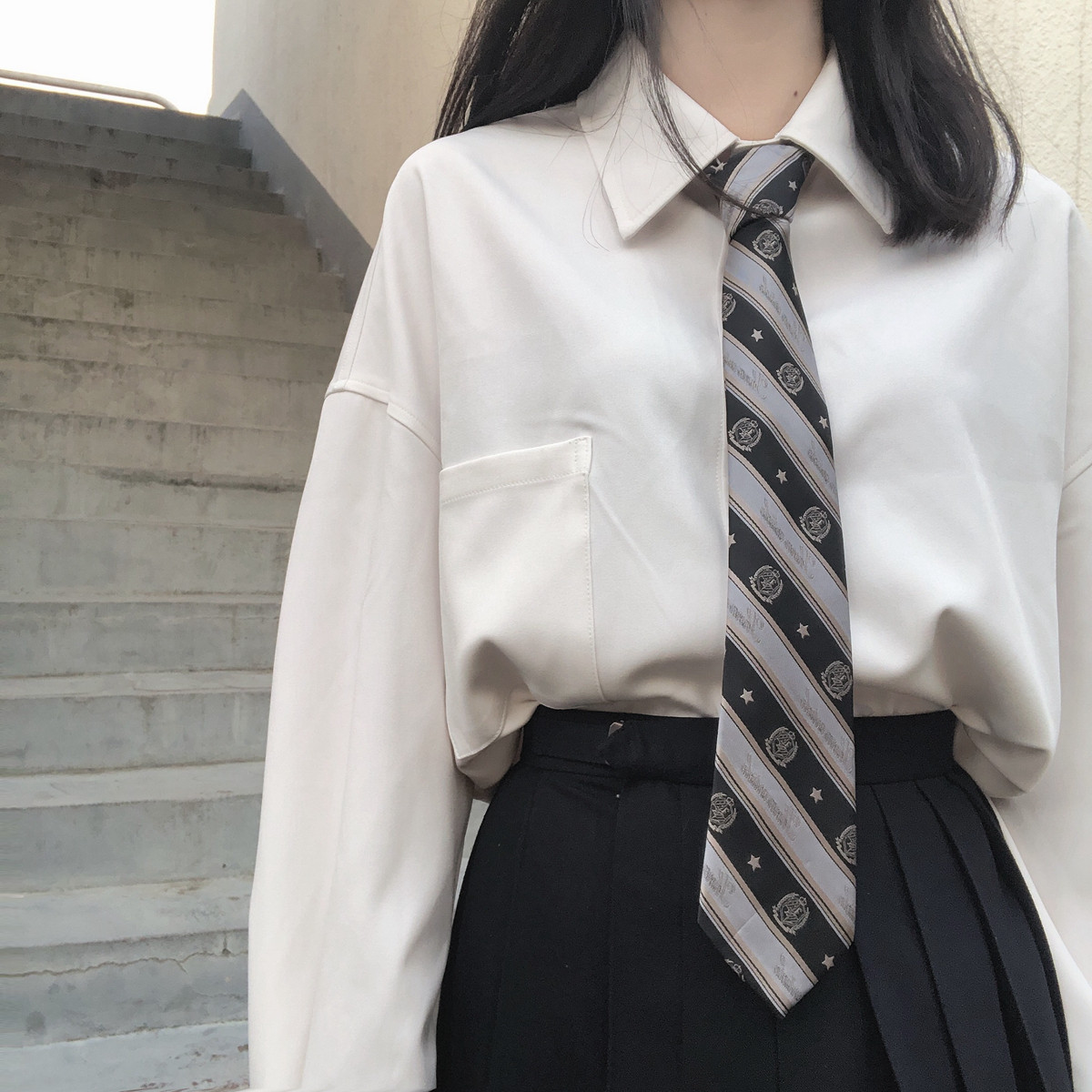 【刺篇】 日系jk/DK制服正版原创学院风黑灰色休闲百搭领带领结_虎窝淘