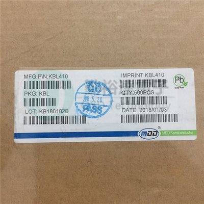 原装MDD KBL410 4A/1000V 扁桥 整流桥堆 硅桥式整流器