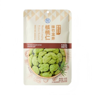 盒马代购抹竹龙井核桃仁108g酥脆茶香牛奶巧克力竹香坚果抹茶零食