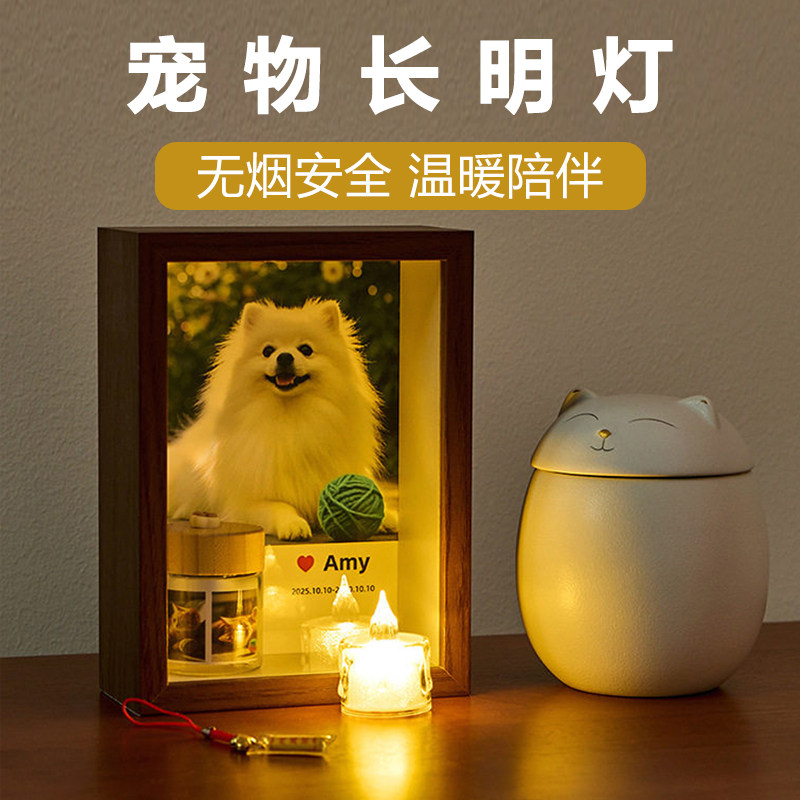 宠物长明灯电子蜡烛狗狗猫咪悼念灯告别祭祀用品无烟安全循环使用