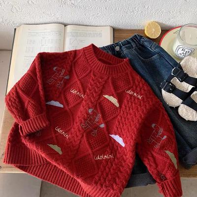 Children'sthick sweater knitted shirt warm top针织衫保暖上衣
