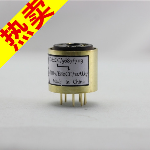 高级定制 E182CC/5687/7119转12BH7/E80CC/12AU7电子管镀金转换座_虎窝淘