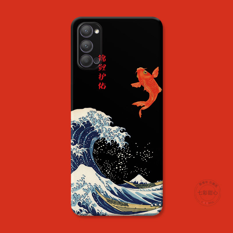 锦鲤护佑9适用oppo reno10手机壳8pro+7个性6/5K中国风4se兔年3元气版2z女款Ace创意软十_虎窝淘