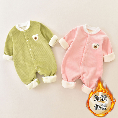 哗哗米奇秋冬加绒加厚保暖连体衣