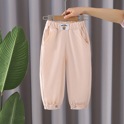 小黄鸭儿童薄款休闲裤春秋童装男童长裤夏季纯棉宝宝运动新款裤子