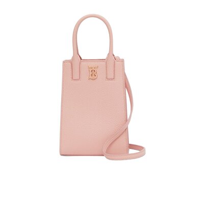 Burberry 粒纹皮革迷你 Frances 托特单肩包 80645291