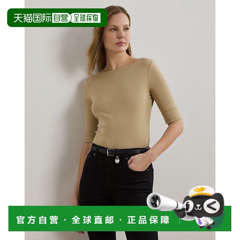 自营RALPH LAUREN拉夫劳伦 Lauren弹力棉质T恤上衣女装