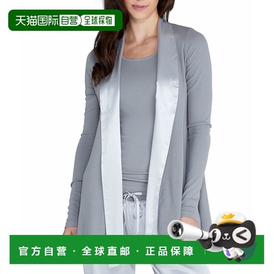 自营PJ Harlow女式Shelby针织休闲开襟羊毛衫-深银色 美国奥莱直