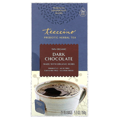 香港直邮Teeccino,益生元草本茶，黑巧克力，无咖啡萃取，25 茶包